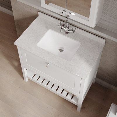 Hudson Reed Bexley Floor Standing 1 Drawer Vanity & 1 Tap Hole Marble ...
