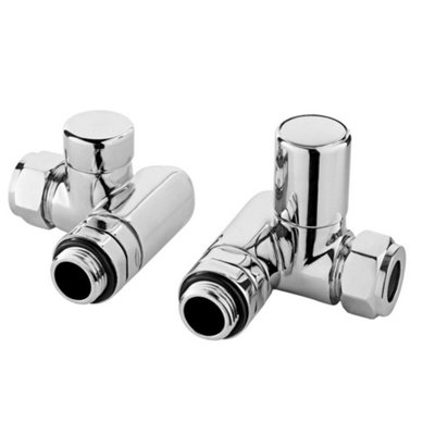 Hudson Reed Chrome Corner Minimalist Dual Fuel Radiator Valves Pack HT309