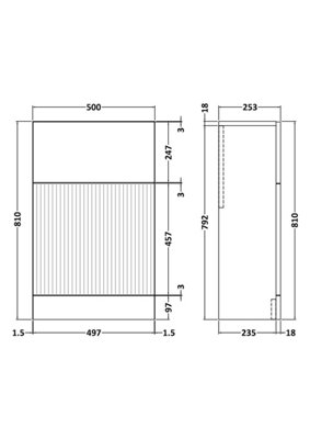 Hudson Reed Fluted Floor Standing WC Unit, Back to Wall WC Units for ...