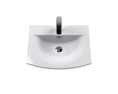 Hudson Reed Juno Wall Hung 2-Door Vanity & Curved 1 Tap Hole Basin ...