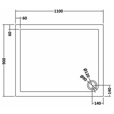 Hudson Reed Slate Grey Slimline Rectangular Shower Tray, Pearlstone ...