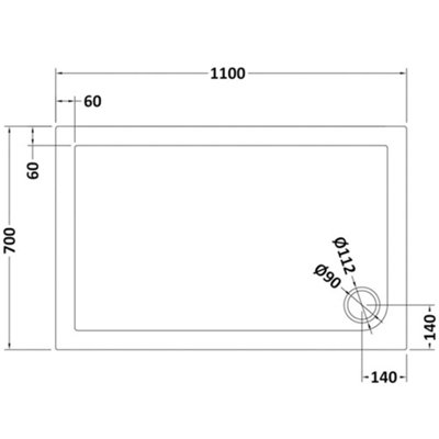 Hudson Reed Slate Grey Slimline Rectangular Shower Tray, Pearlstone ...