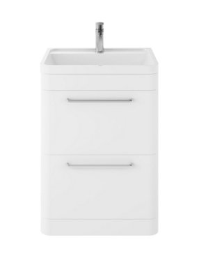 Hudson Reed Solar Floor Standing 2 Door Vanity Unit with Polymarble ...