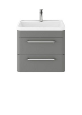 Hudson Reed Solar Wall Hung Vanity Unit with Polymarble Basin, Modern 2 ...