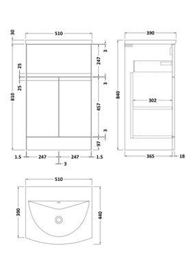 Hudson Reed Urban Satin Blue Floor Standing 2 Door 1 Drawer Vanity Unit ...
