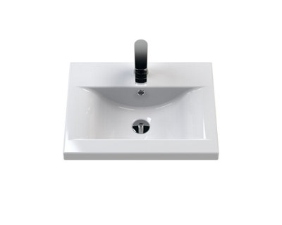 Hudson Reed Urban Satin Blue Wall Hung 2 Drawer Vanity Unit and Basin ...
