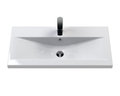Hudson Reed Urban Satin Blue Wall Hung 2 Drawer Vanity Unit and Basin ...