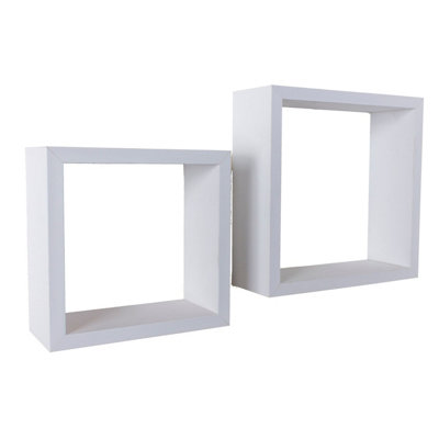 Hudson set of 2 wall cubes - matt white | DIY at B&Q