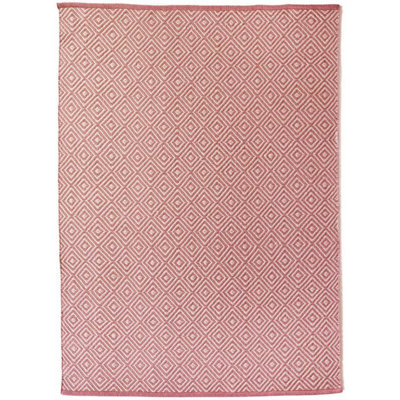 Hug Rug Woven Diamond Rug Coral Pink 80X150