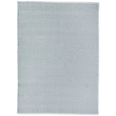 Hug Rug Woven Herringbone Washable Rug Sky Grey 80X150cm Rug