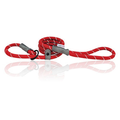 HugglePets Red 113cm x 1cm Reflective Weatherproof Rope Dog Slip Lead ...