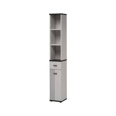 Hugo Tall Hallway Cabinet 30cm Cashmere & Black - Slim Organiser for ...