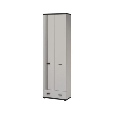 Hugo Tall Hallway Cabinet 60cm - Cashmere & Black, Compact Entryway ...