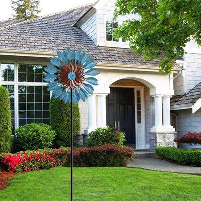 Huhote Vibrant Kinetic Wind Spinner 58cm Dual Direction Metal Art for ...