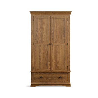 Hulbury Rustic Solid Oak Double Wardrobe