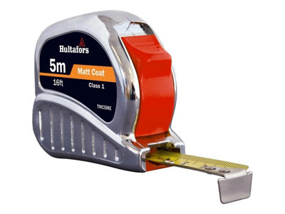Hultafors TM5ME Chrome TriMatic Pocket Tape Measure 5m/16ft Width 19mm ...