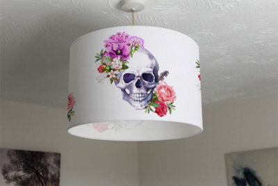 Human skull with flowers (Ceiling & Lamp Shade) / 45cm x 26cm / Ceiling ...
