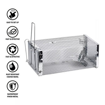 Humane Live Catch Mouse & Rat Cage Trap - Reusable Pest Control