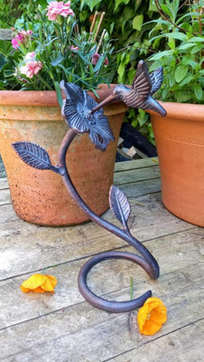 Hummingbird Garden Sculpture Statue Ornament Decor