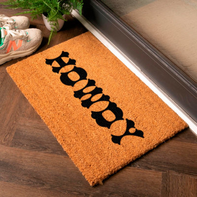 Humorous Cowboy Howdy Text Doormat