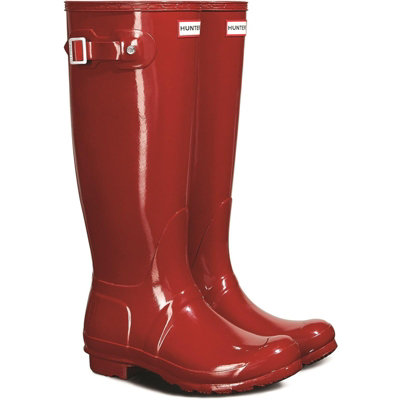Hunter Original Tall Gloss women's red rubber wellington boot