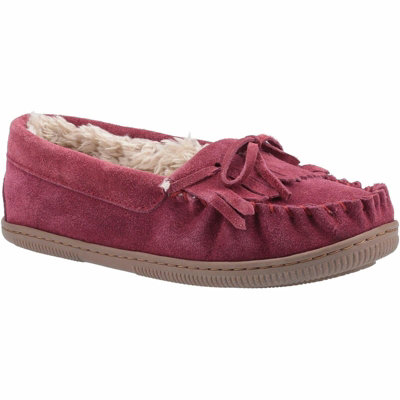 Hush Puppies Addy women's burgundy suede faux-fur lined outdoor-sole ...