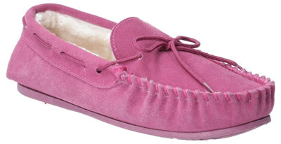 Hush Puppies Allie women's rose pink suede faux-fur lined outdoor-sole ...