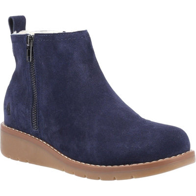 Hush Puppies Libby women's navy suede shearling fur-lined side-zip boot