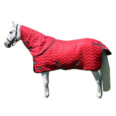 Hy DefenceX System 200 Horse Stable Rug Dark Red/Navy/Light Grey (6 3 ...