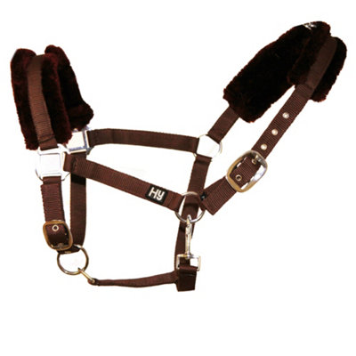 Hy Faux Fur Padded Head Collar with Lead Rope Brown (Cob) | DIY at B&Q