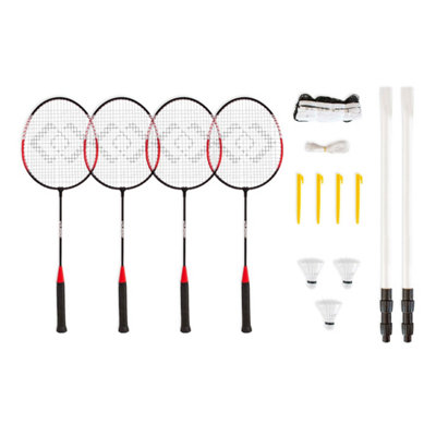 Hy-Pro 4 Person Badminton Set with Shuttlecocks, Net and Poles