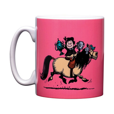 Hy Thelwell Collection Mug White/Pink/Black (One Size) | DIY at B&Q