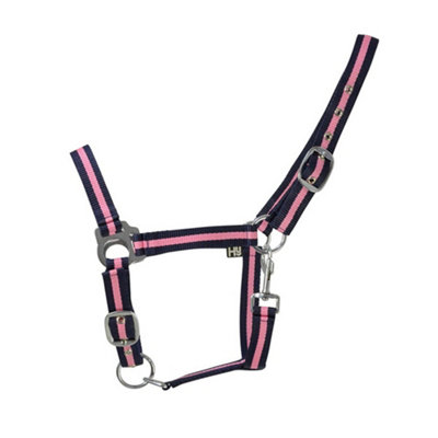 Hy Two Tone Horse Headcollar Navy/Baby Pink (Full) | DIY at B&Q