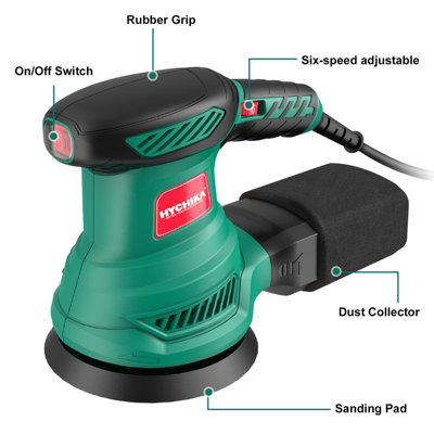 HYCHIKA Powerful Round Sander with Variable Speed Control