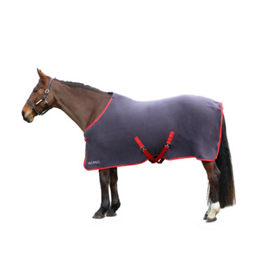HYCONIC Horse Fleece Rug Charcoal/Red (5 6") | DIY at B&Q