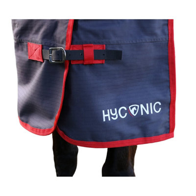 HYCONIC No Fill Horse Turnout Rug Charcoal/Red (6 9")