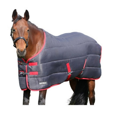 HYCONIC Standard-Neck 250g Horse Stable Rug Charcoal/Red (5 9")
