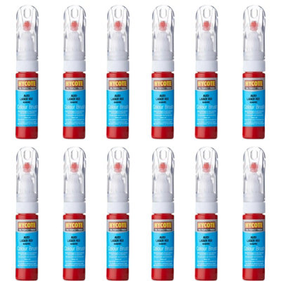 Hycote Colour Touch Up Brush Paint Audi Laser Red 12.5ml Perfect Finish x12
