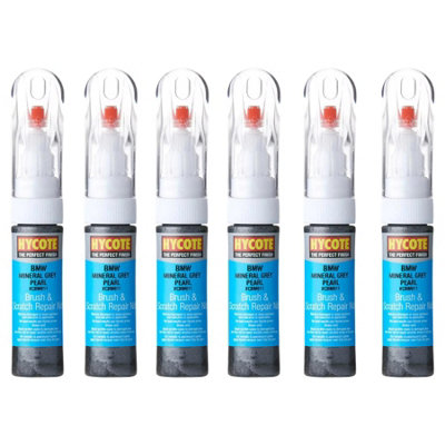 Hycote Colour Touch Up Brush Paint BMW Mineral Grey (Pearlescent) 12.5ml x6