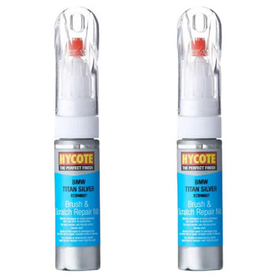 Hycote Colour Touch Up Brush Paint BMW Titanium Silver (Metallic) 12 ...