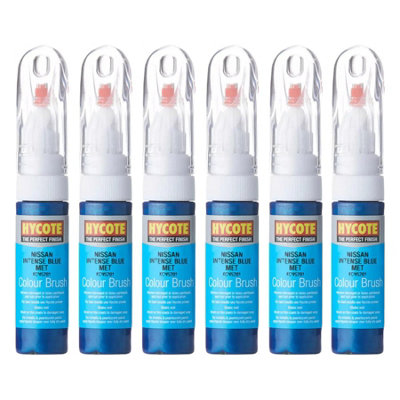 HYCOTE COLOUR TOUCH UP BRUSH PAINT NISSAN INTENSE BLUE (METALLIC) 12.5ML X6