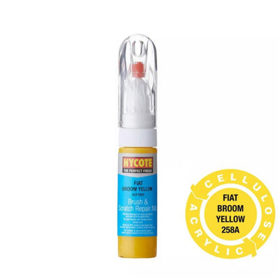 Hycote Colour Touch Up Brush Paint XCFT026 Fiat Broom Yellow 12.5ml x6 ...