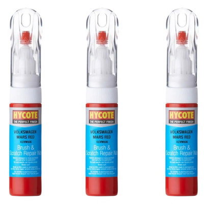 Hycote Colour Touch Up Brush Paint XCVW606 Volkswagen Mars Red 12.5ml x3