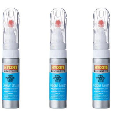 Hycote Colour TouchUp Brush Paint Ford Moondust Silver (Metallic) 12.5ml x3
