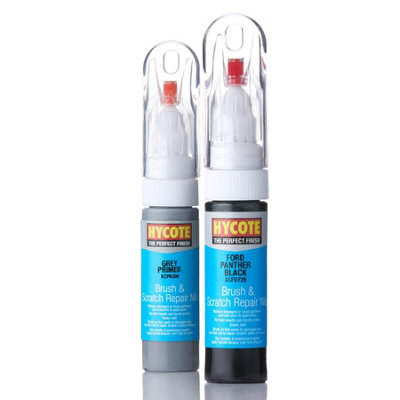 Hycote Paint Pen Brush Ford Panther Black Pearlescent 12.5ml + Grey ...