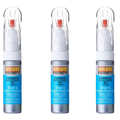 Hycote Touch Up Brush Paint Volkswagen Reflex Silver (Metallic) 12.5ml x3