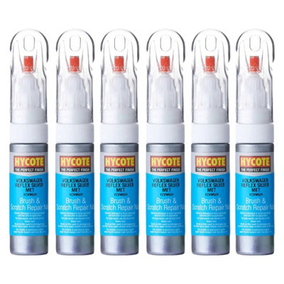Hycote Touch Up Brush Paint Volkswagen Reflex Silver (Metallic) 12.5ml x6