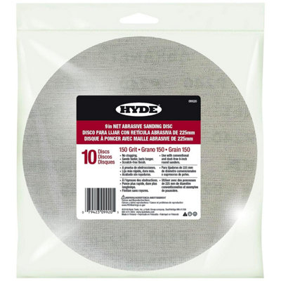 Hyde Net Abrasive Wall Sanding Discs 9" 150 Grit 10 Pack | DIY at B&Q