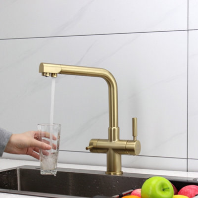 HYDRO-800GPD UNDER SINK TANKLESS RO SYSTEM WITH HOMMIX BERTA BRUSHED ...