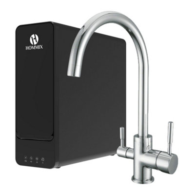 Hydro-800GPD Under Sink Tankless RO System With Hommix Verona Chrome 3 ...